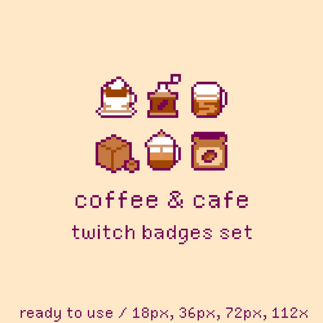 Coffee Pixel Twitch Sub Badges, Bit Badges, Discord Emotes, Twitch ...