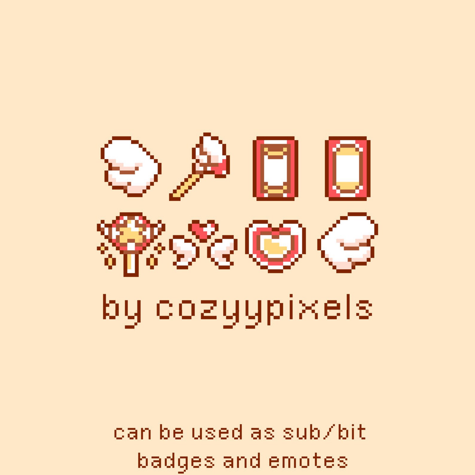 Red Magical Girl Pixel Twitch Sub Bit Badges, Twitch Stream Emotes ...
