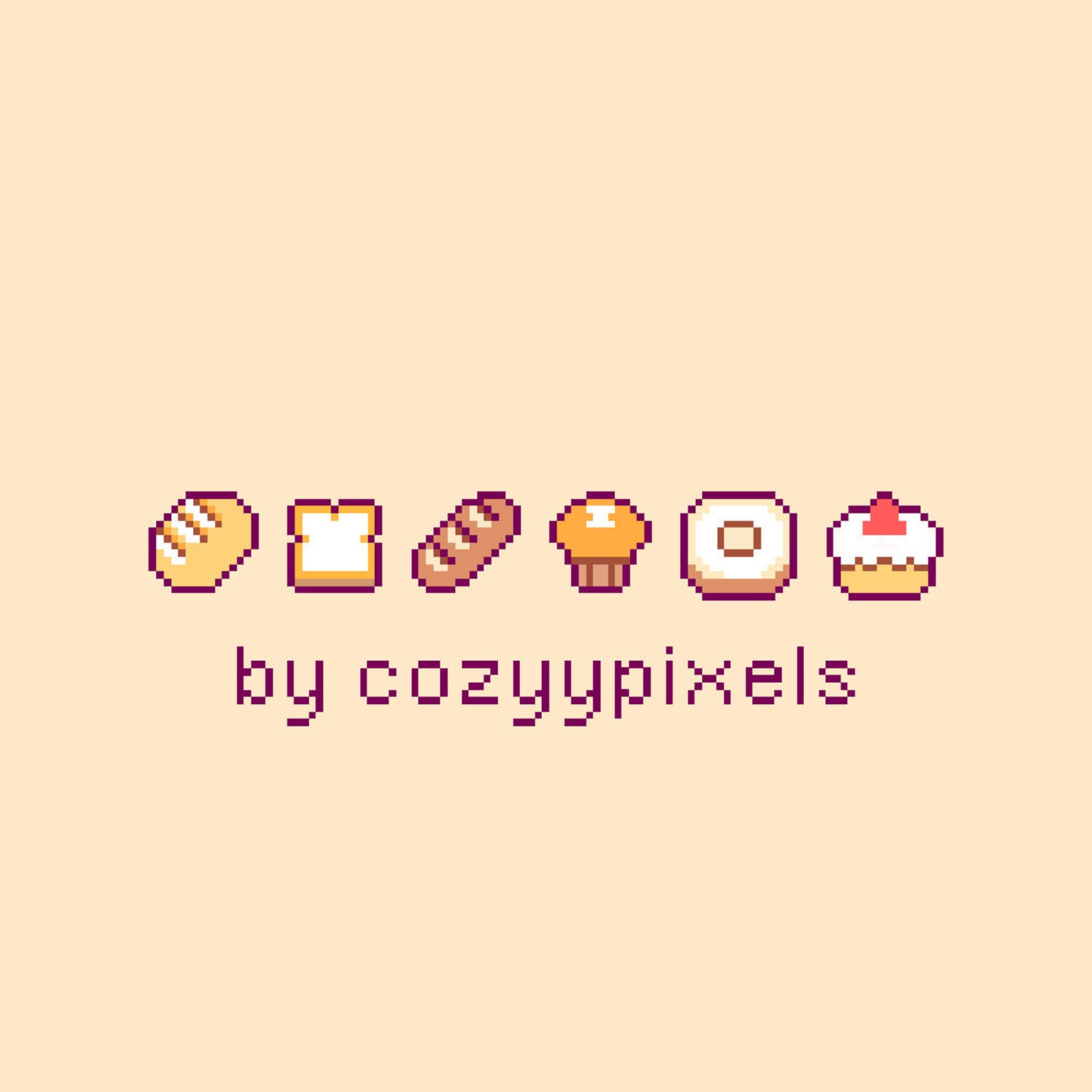 Bakery Pixel Twitch Sub Badges Set, Bit Badges, Kawaii Bread Cake Pixel ...