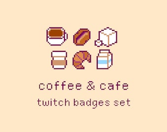 Cup of Coffee Twitch Sub Bit Badges / Hot Drinks Kawaii Badges / Cute ...