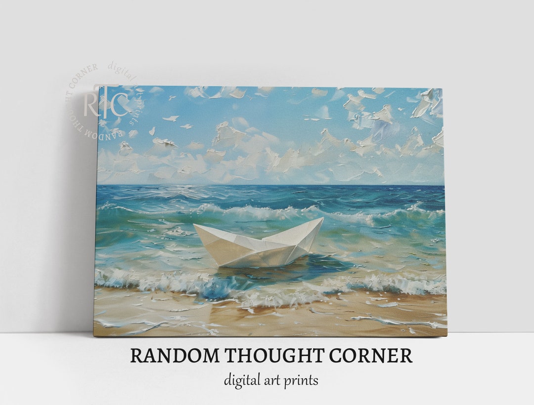 Paper Boat Shipwreck: Digital Landscape Painting of Coastal Adriatic ...