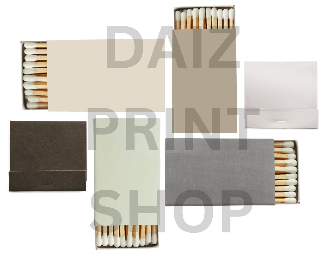 Blank Matchbook Print | 6 Neutral Color Matchbooks | Digital Print to ...