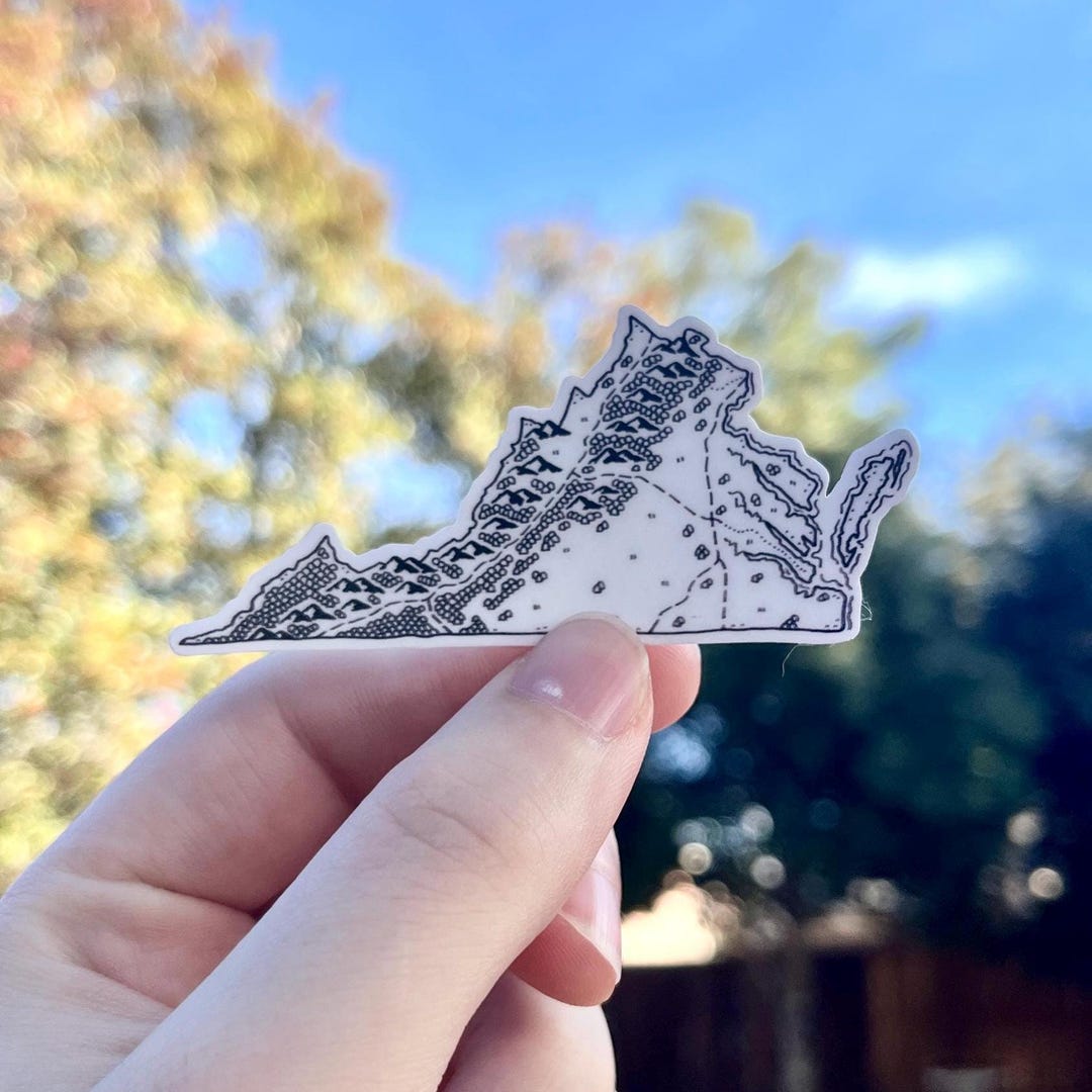 Virginia Sticker Virginia State Map Sticker - Etsy