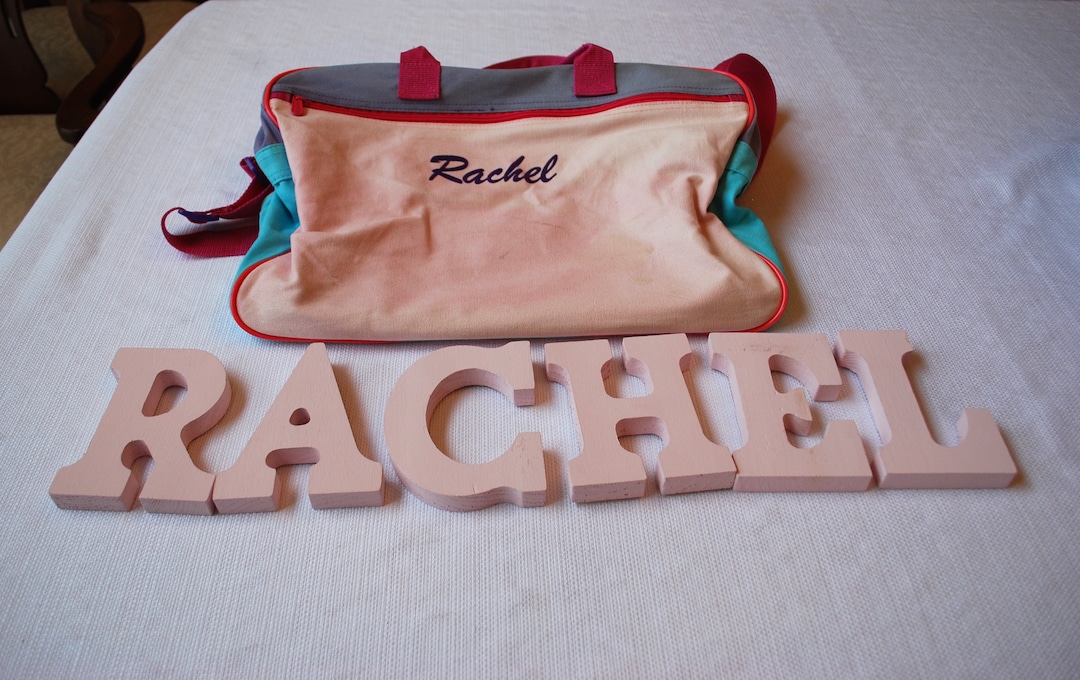 Kids Monogram Rachel Overnight Bag and Wall Hanging Wood Letters - Etsy