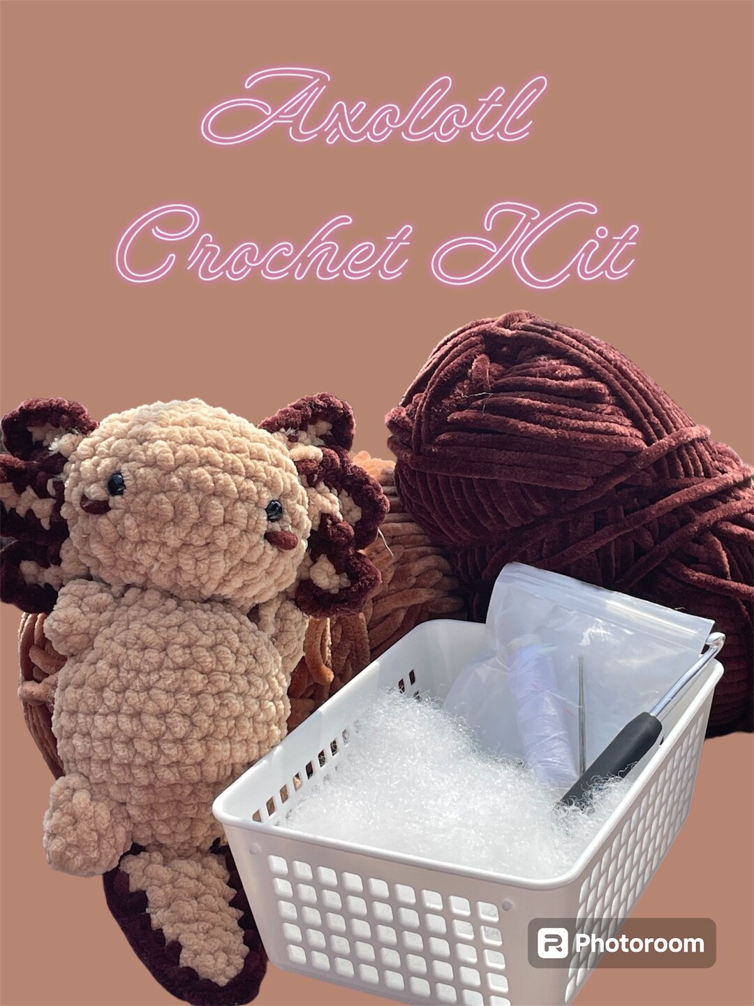 Axolotl Crochet Kit, Crochet Kit, Birthday Gift Idea, DIY Kit ...