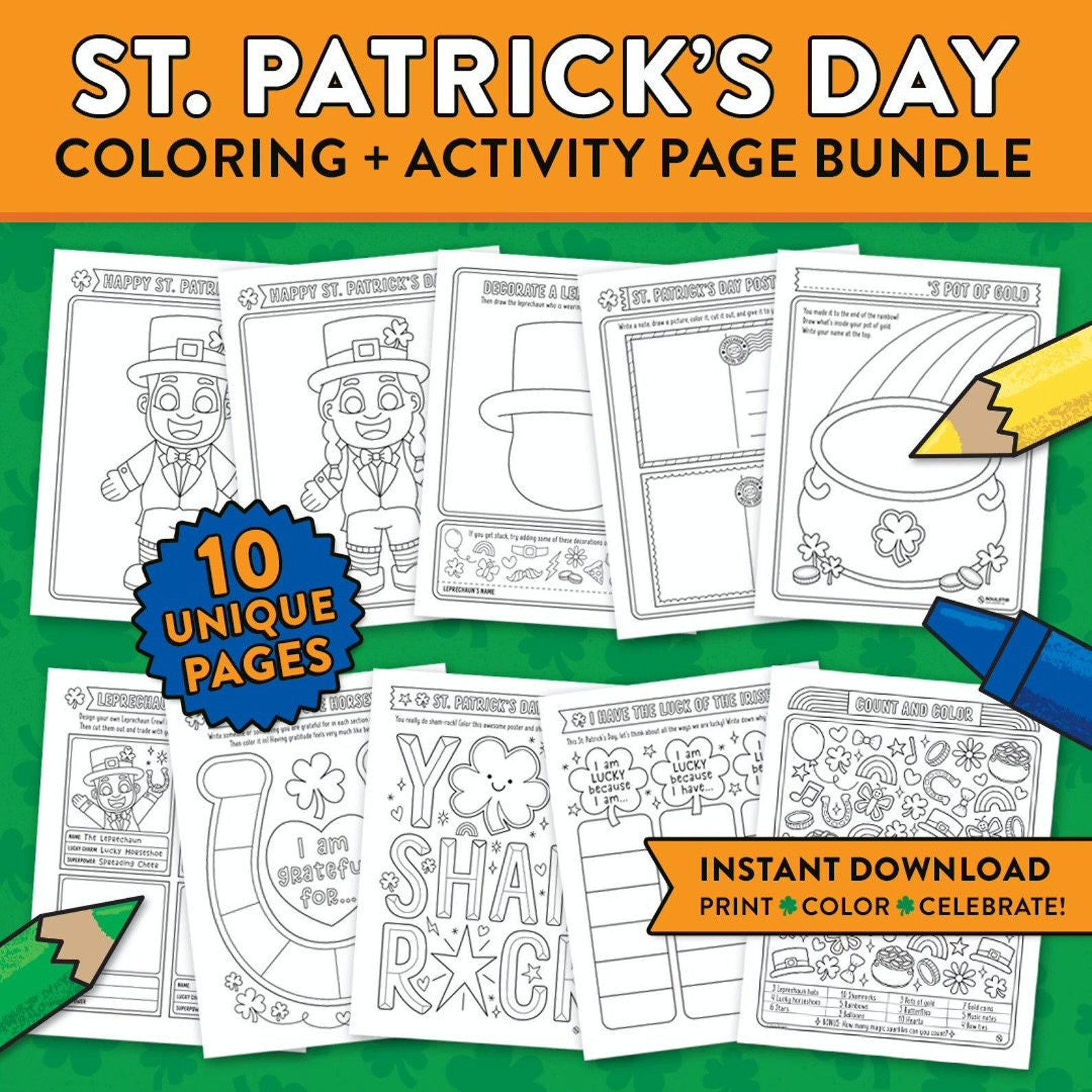 St. Patrick's Day Coloring Pages, Leprechaun Coloring Pages, St ...