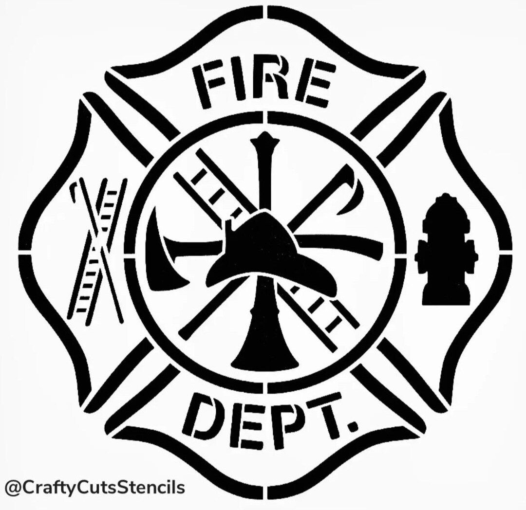 Maltese Cross Fire Department First Responder Stencil Durable ...