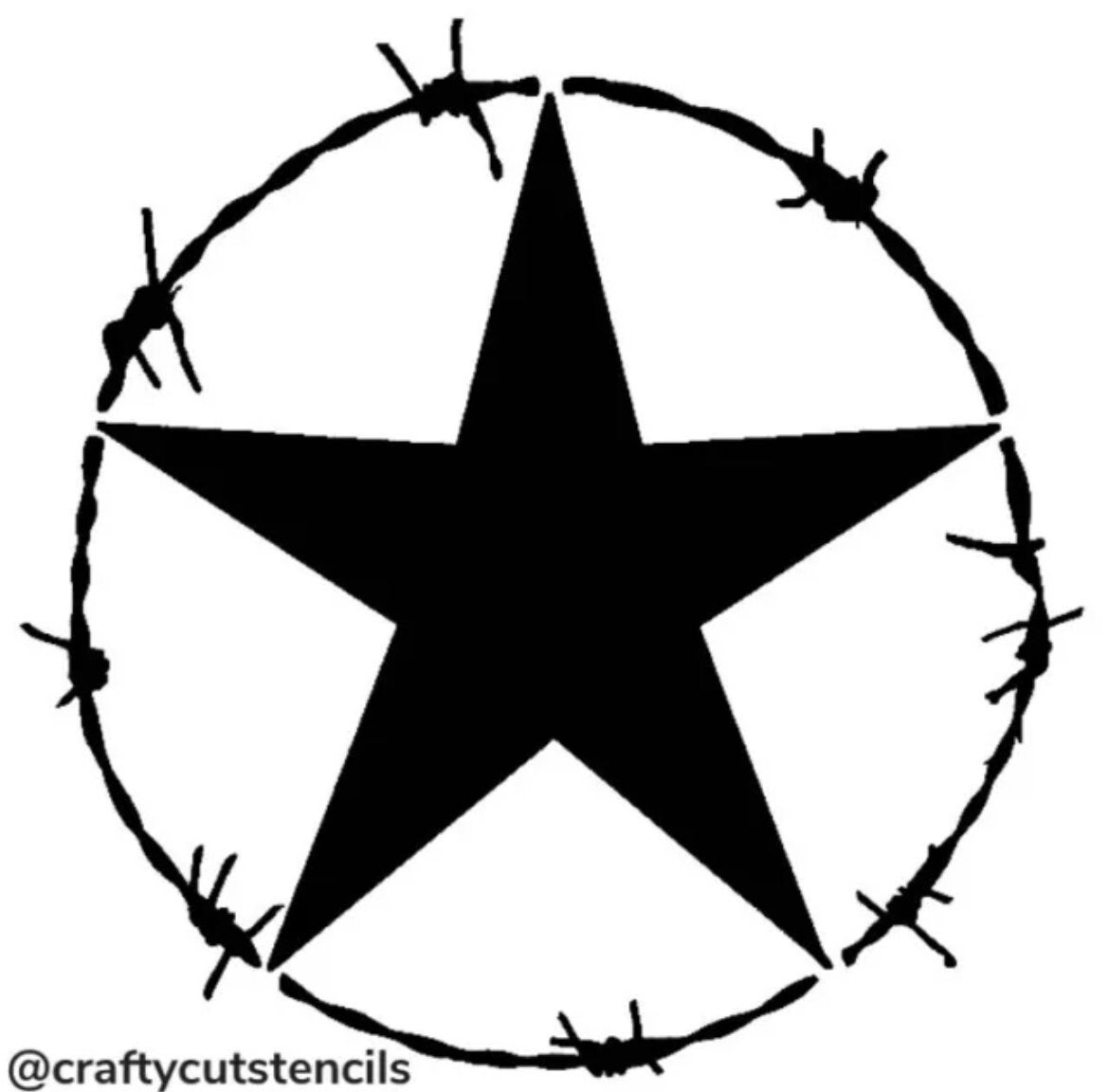 Barbed Wire Military Star Stencil Durable & Reusable 6x6 Inch Free ...