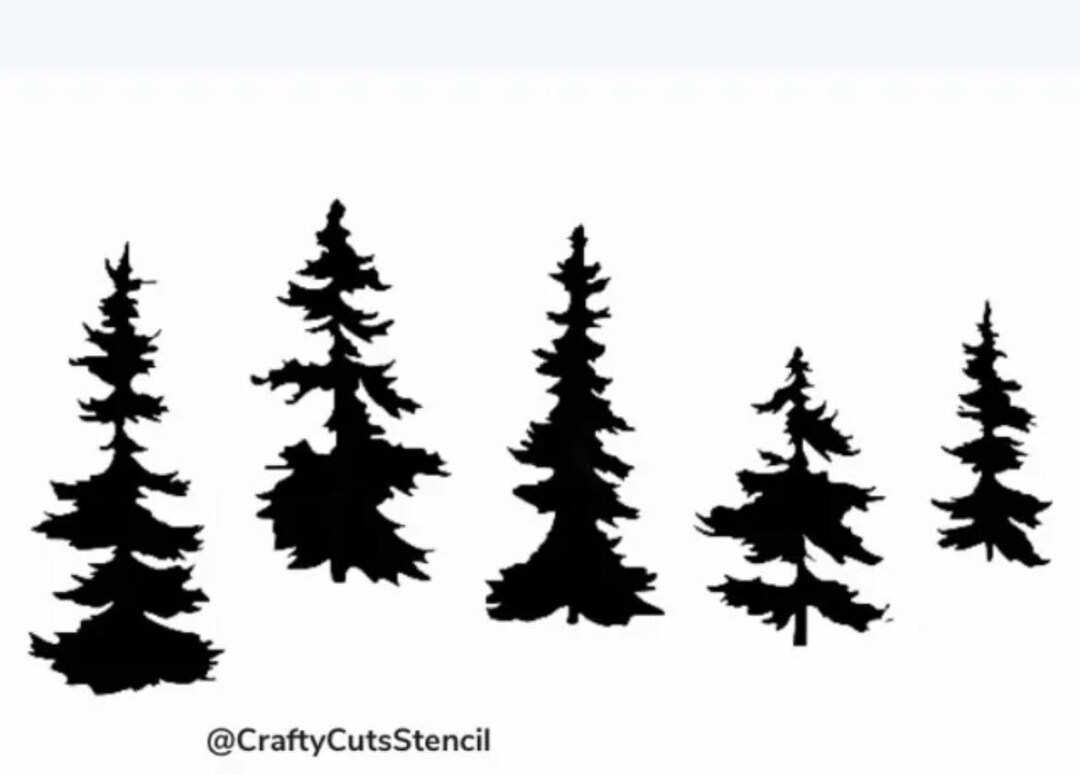 Pine Tree Group Stencil Durable & Reusable 8x3 Inch Free Shipping - Etsy