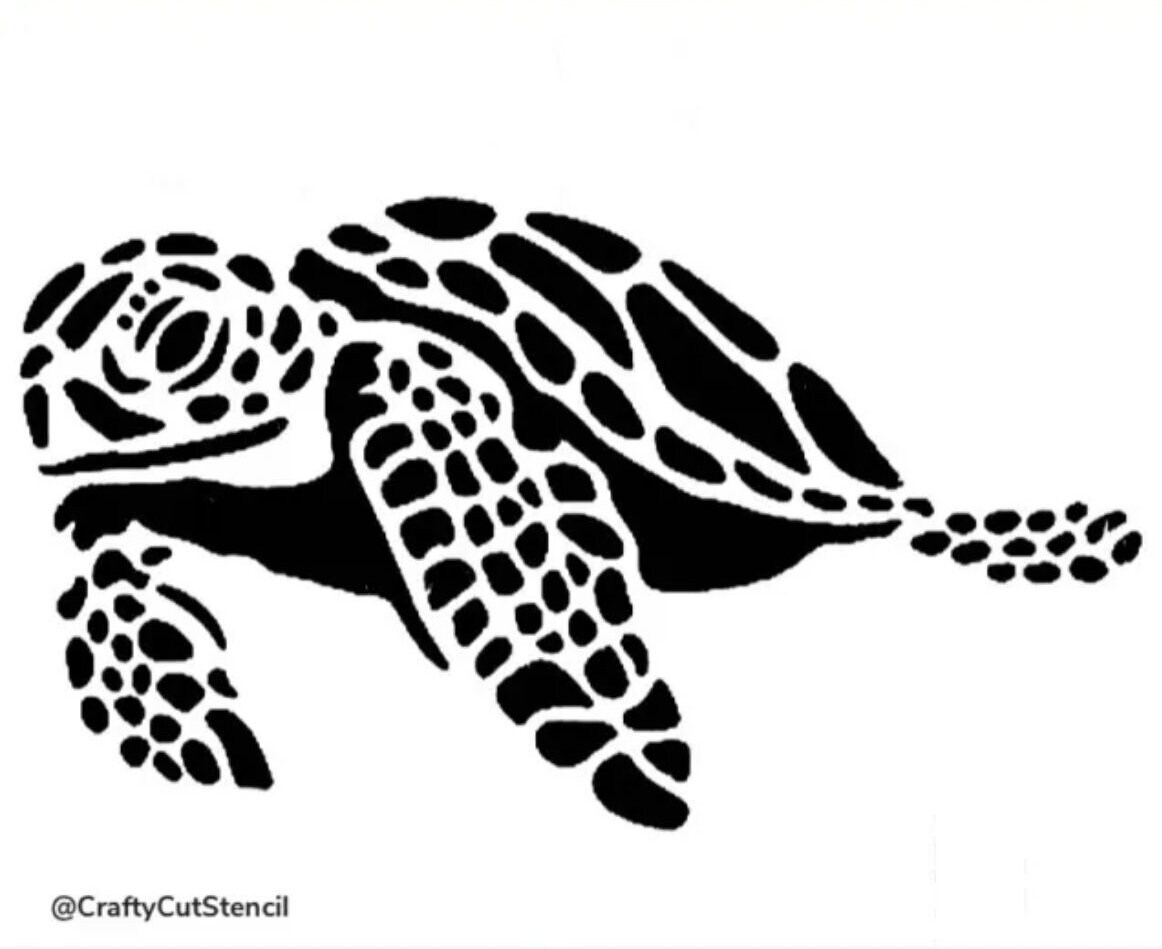 Sea Turtle Ocean Wildlife Stencil Durable & Reusable 7x4 Inch Free ...