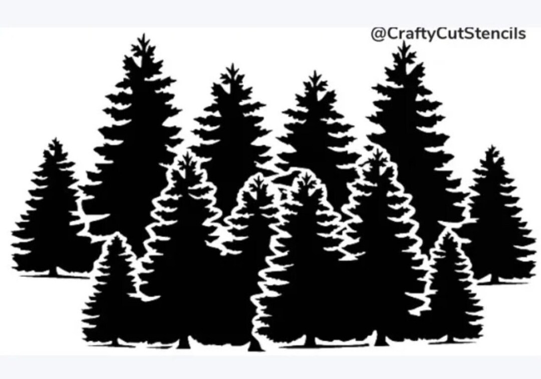 Pine Trees Group Stencil Durable & Reusable 7x4 Inch Free Shipping - Etsy