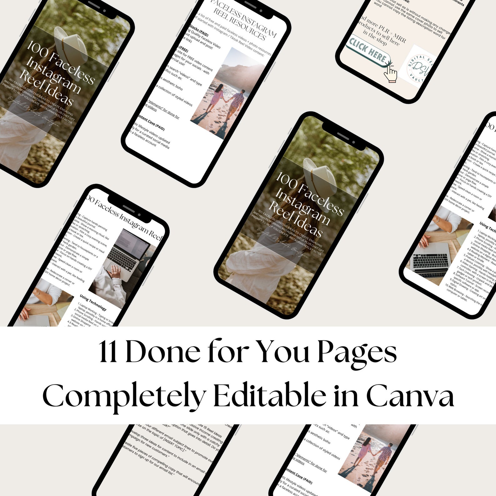 100 Faceless Reel Videos With MRR, Aesthetic Instagram Tik Tok Videos ...