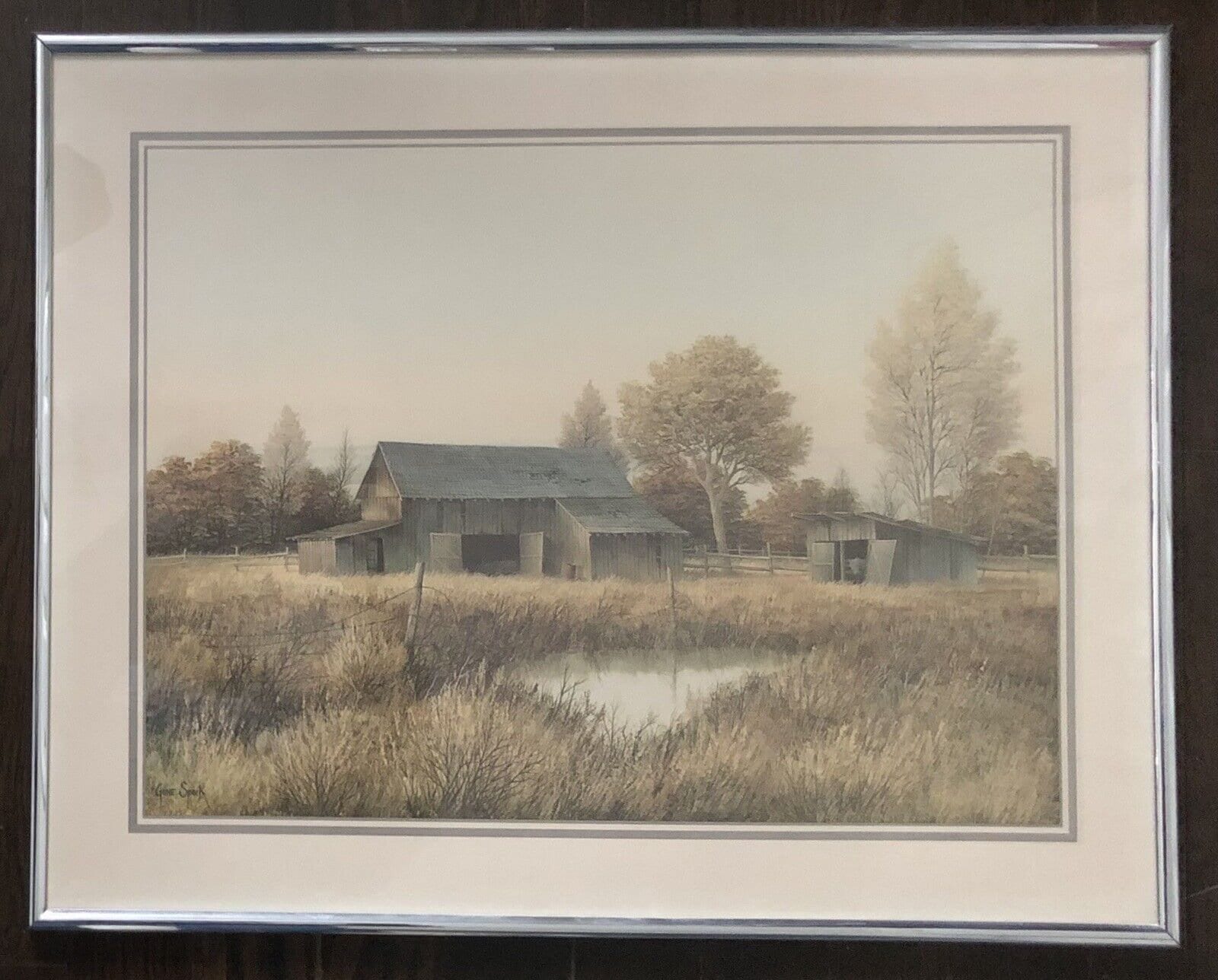 Gene Speck 1970s Vintage Print Signed Framed 16x20 Farmhouse Barn ...