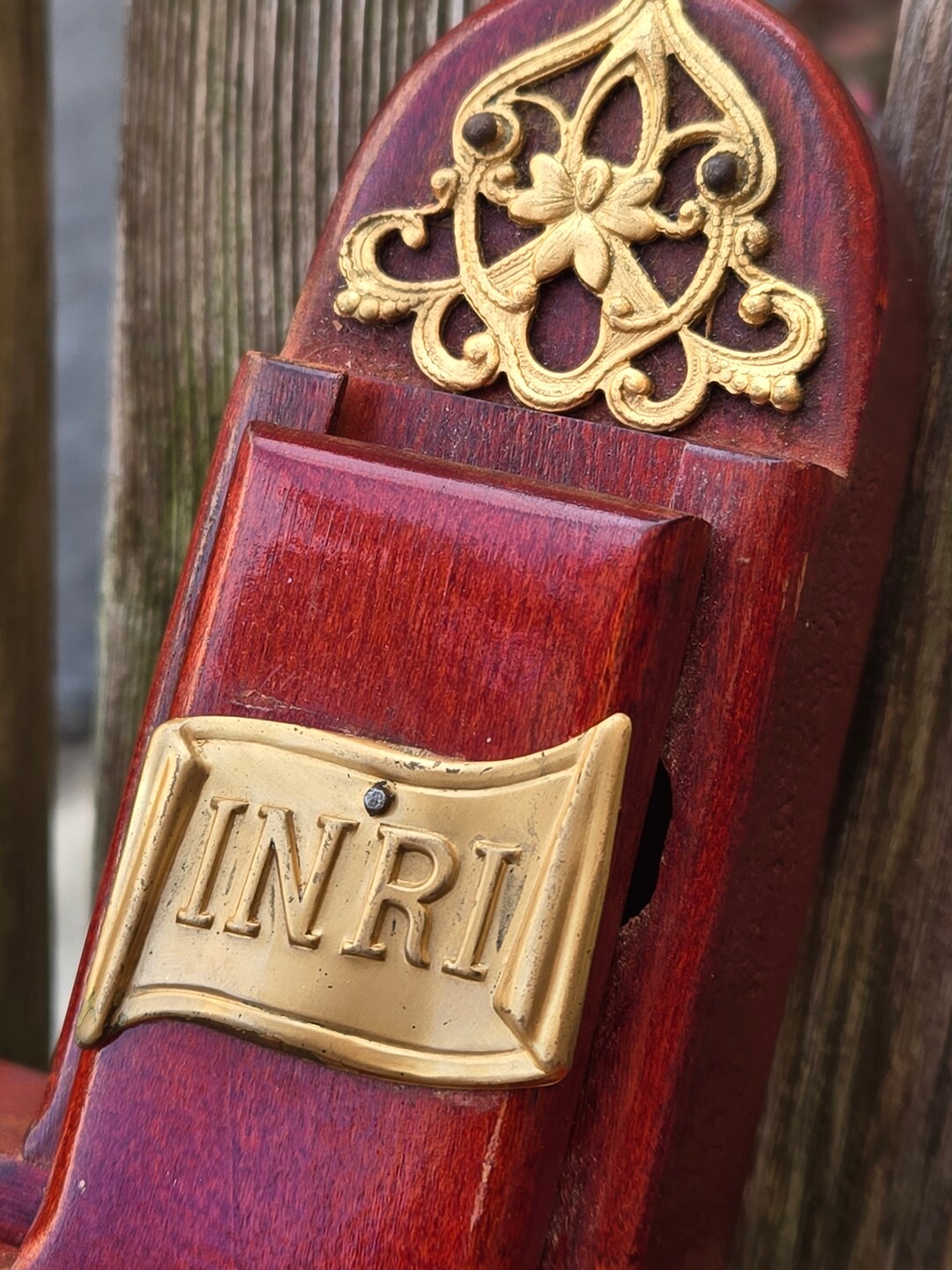 Gorgeous INRI Catholic Crucifix Cross Mahogany Wood Sick Call Last ...