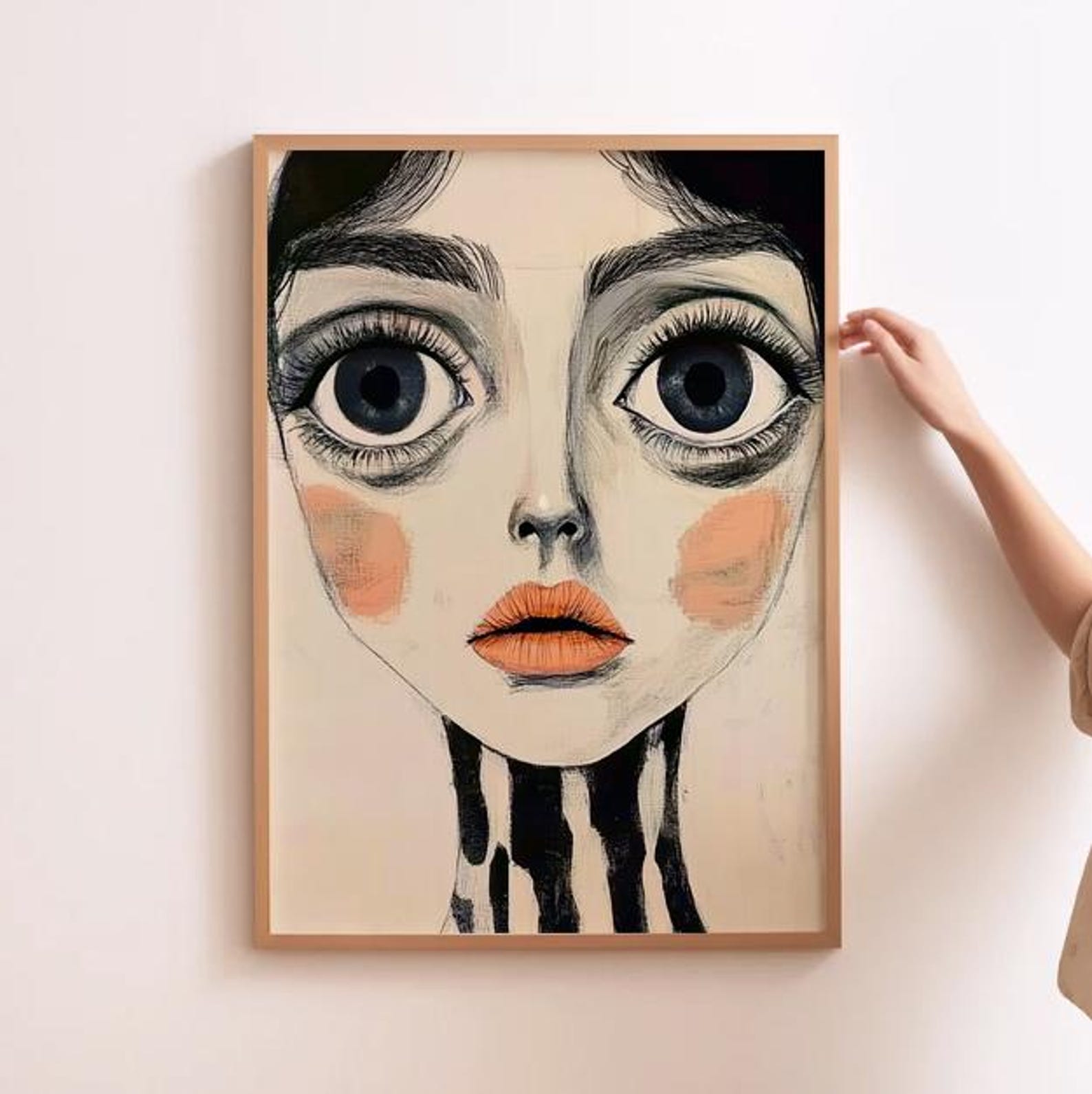 Abstract Face Art Eclectic Wall Art Surreal Colourful Prints Trendy ...