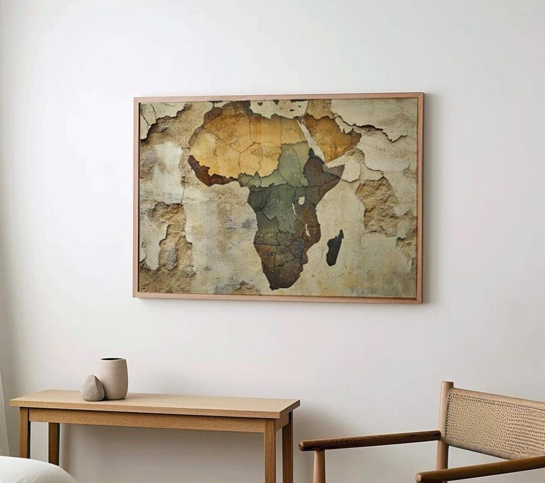 Map of Africa African Pattern Wall Art Afrocentric Prints Contemporary ...