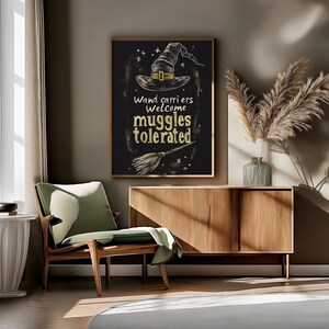 Wizard Wall Art Harry Wand Art Magic Kids Room Sign Wizard World Decor ...