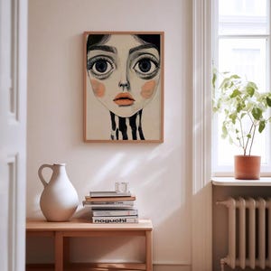 Abstract Face Art Eclectic Wall Art Surreal Colourful Prints Trendy ...