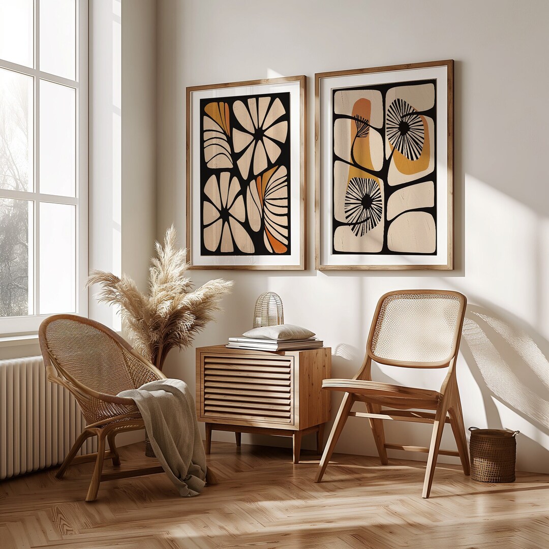 Matisse Botanical Prints Set of 2 Scandinavian Art Abstract Print Beige ...