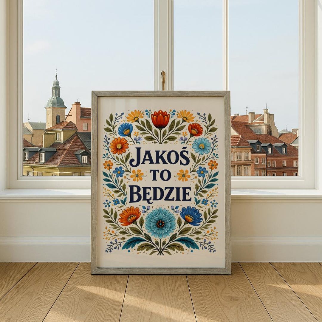 Polish Folk Wall Art, Polskie Plakaty, Floral Typography Print, Slavic ...