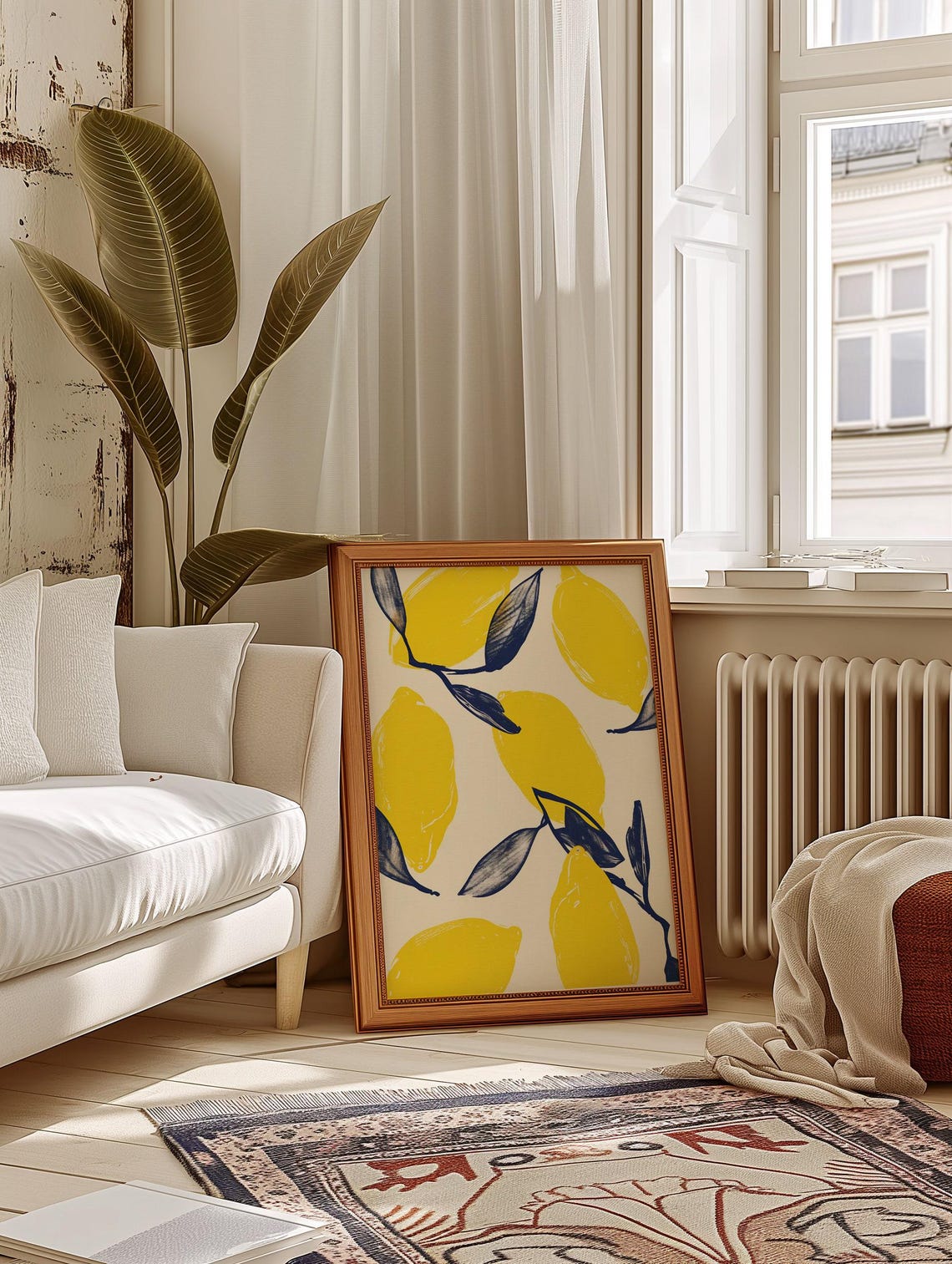 Lemon Art Citrus Poster Simple Fruit Market Print Lemon Wall Art ...