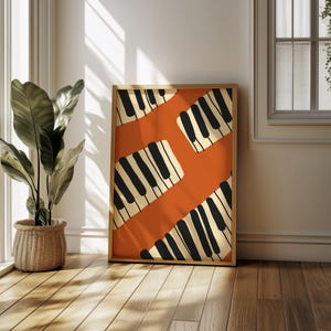 Piano Keys Wall Art Retro Music Print Music Room Wall Decor Trendy ...