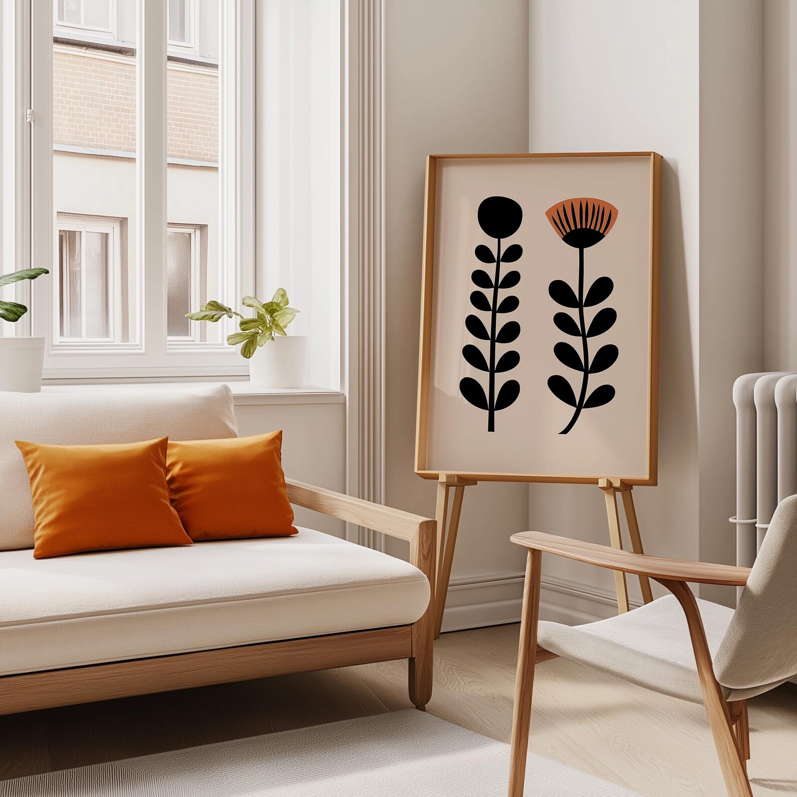 Scandinavian Wall Art Norwegian Folk Prints Floral Art Set of 2 Nordic ...
