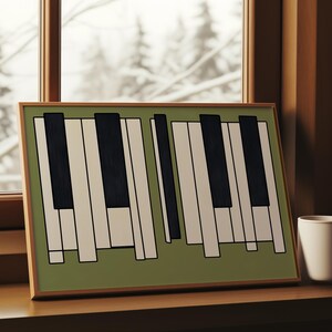 Piano Keys Wall Art Retro Music Print Music Room Wall Decor Trendy ...