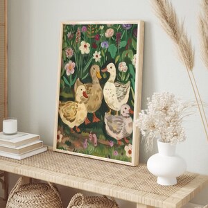 Farmhouse Nursery Prints Vintage Duck Painting Vintage Mother Duck ...