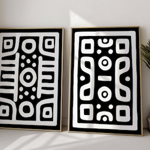 Tribal African Art Pattern Wall Art Afrocentric Prints Contemporary ...