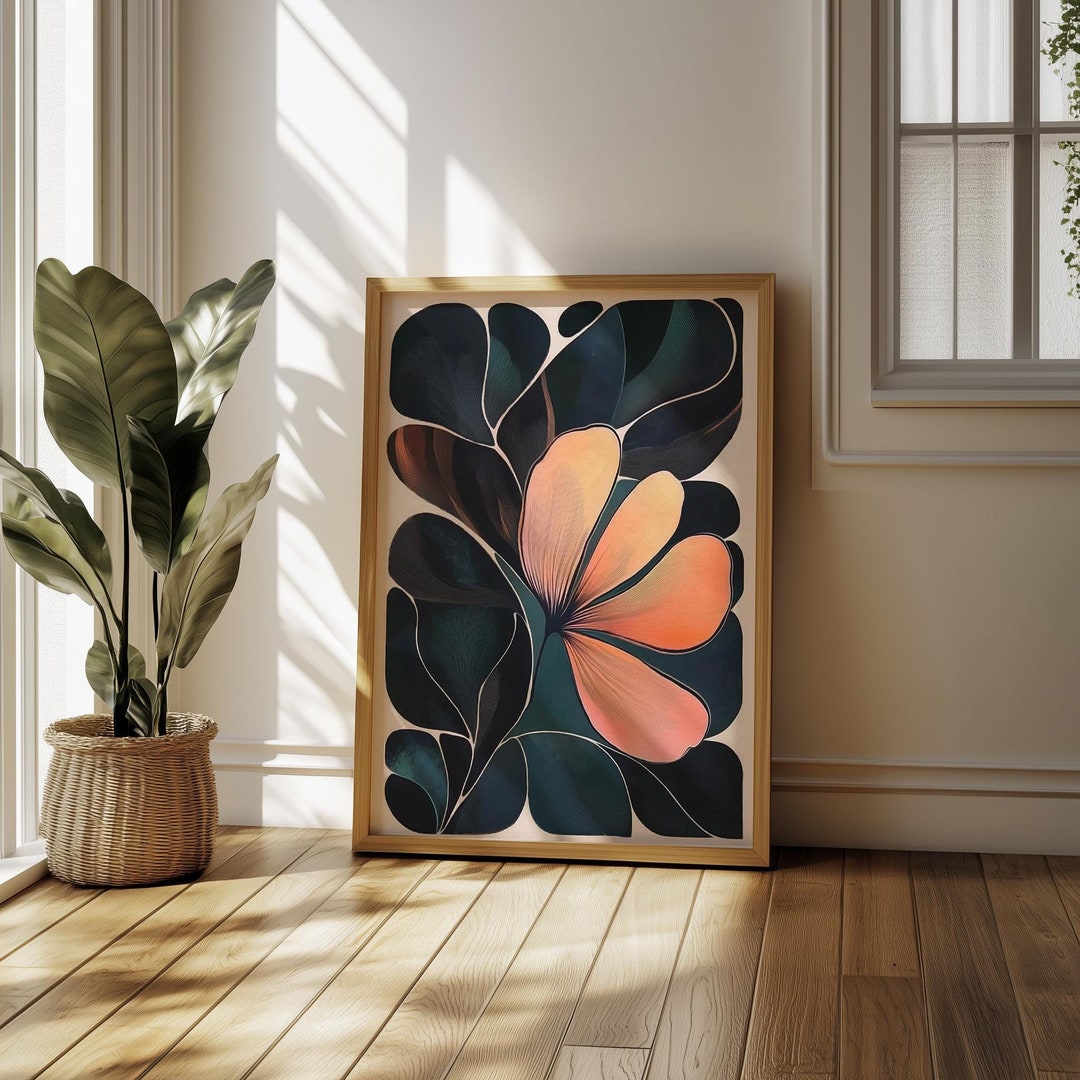 Abstract Botanical Wall Art Floral Print Modern Floral Wall Art ...