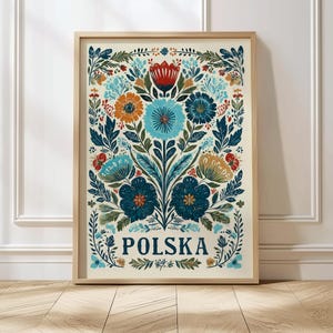 Polish Folk Art Vintage Polish Floral Wall Art Print Retro Poland Home ...