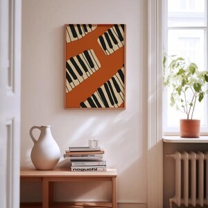 Piano Keys Wall Art Retro Music Print Music Room Wall Decor Trendy ...