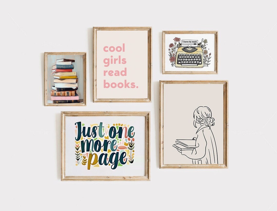 Kids Reading Art Cool Kids Read Books Reading Corner for Girls Kids ...