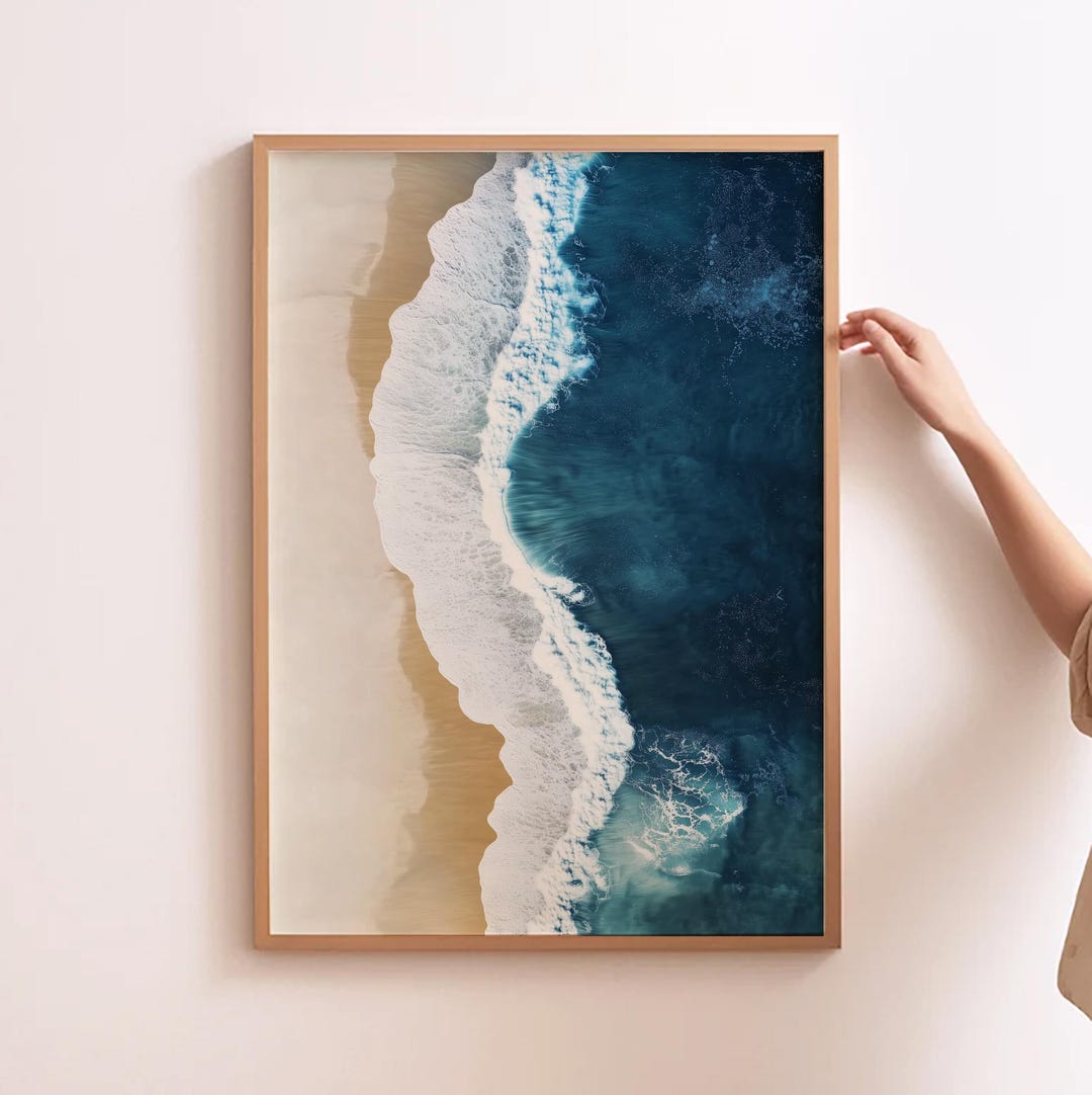 Modern Beach Print Minimalist Beach Art Waves Wall Art Coastal Beach ...