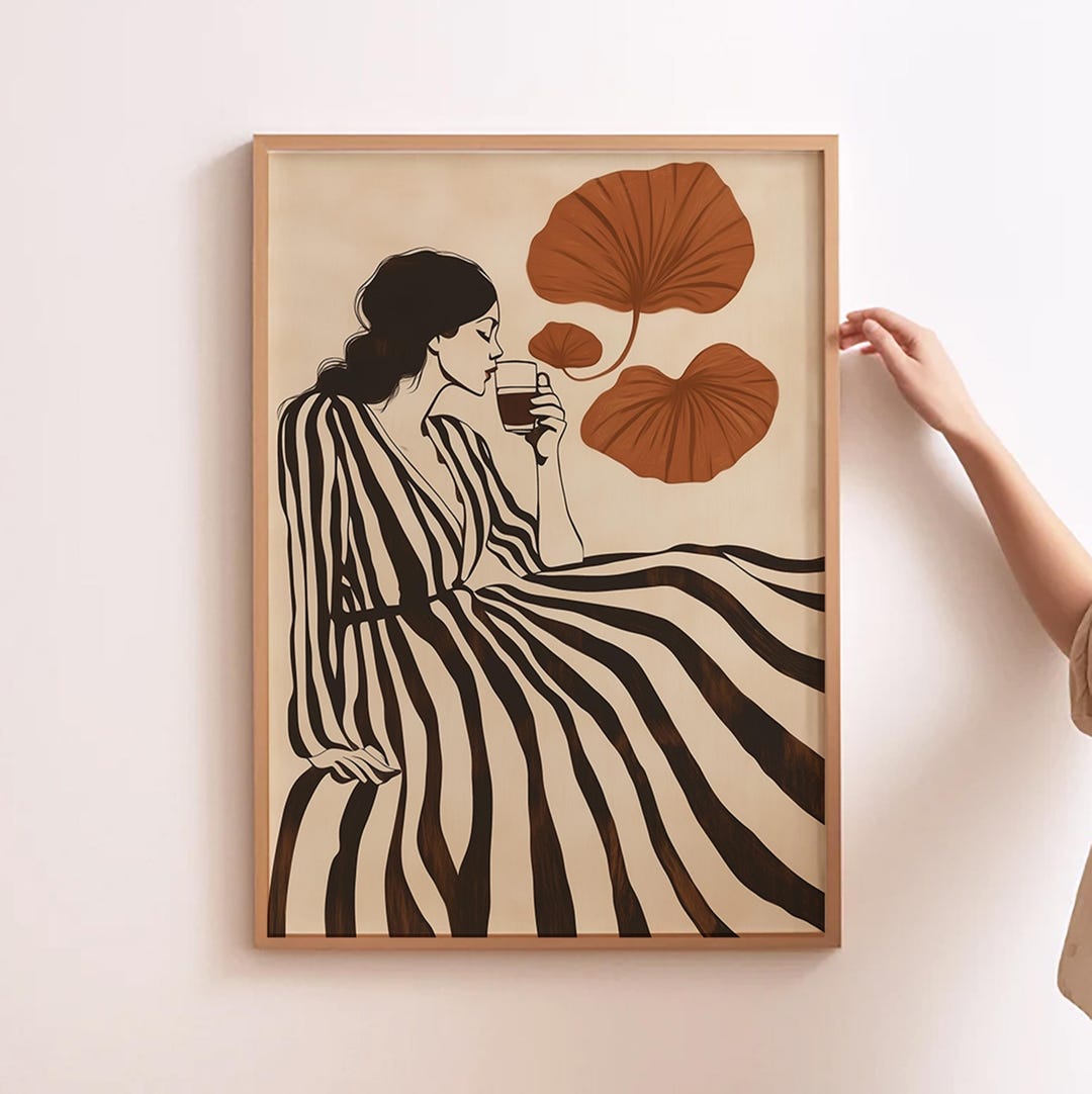 Coffee Wall Art Abstract People Print Contemporary Kitchen Art Coffee ...