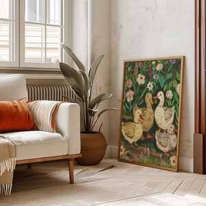 Farmhouse Nursery Prints Vintage Duck Painting Vintage Mother Duck ...