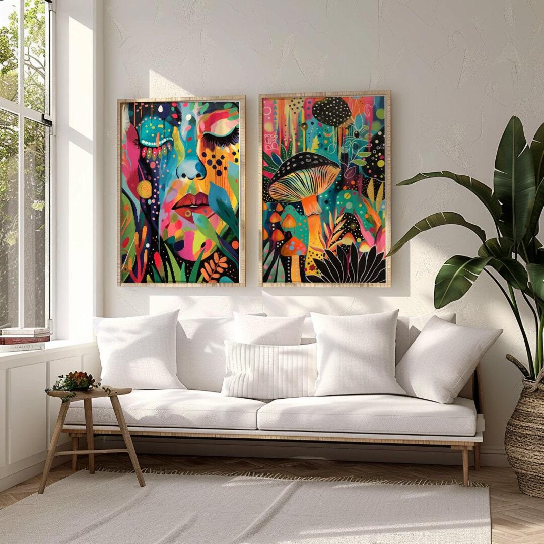 Maximalist Wall Art Mushroom Art Maximalist Prints Psychedelic Art ...