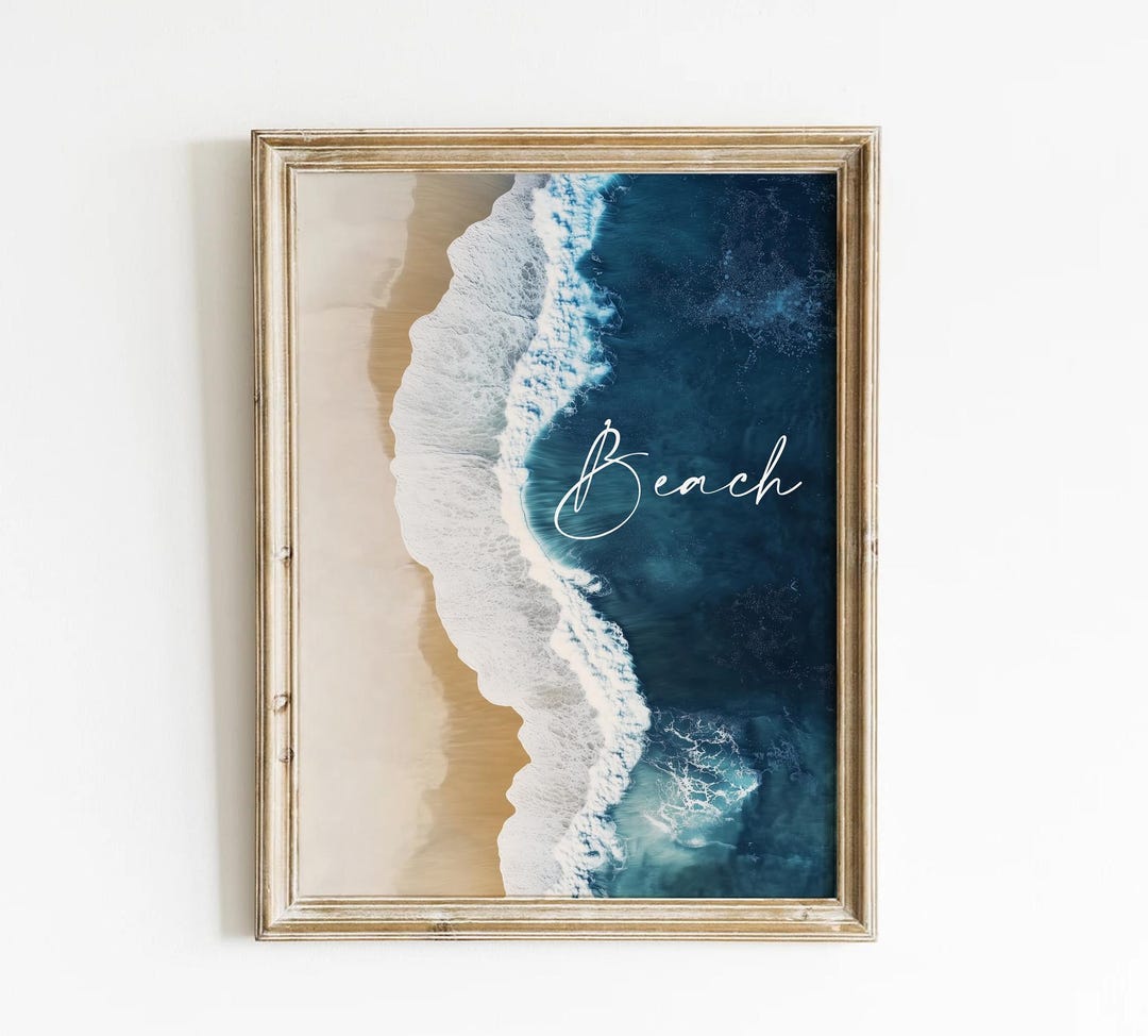 Modern Beach Postern Minimalist Beach Art Waves Wall Art Coastal Beach ...