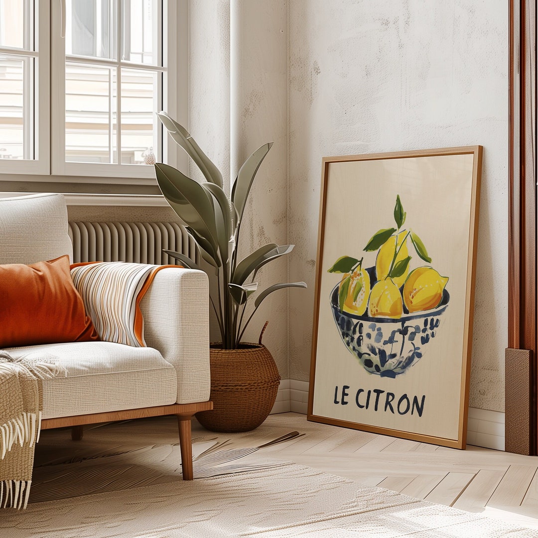 Lemon Wall Art Lemon Kitchen Painting Citrus Poster Le Citron Art ...