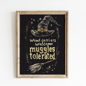 Wizard Wall Art Harry Wand Art Magic Kids Room Sign Wizard World Decor ...