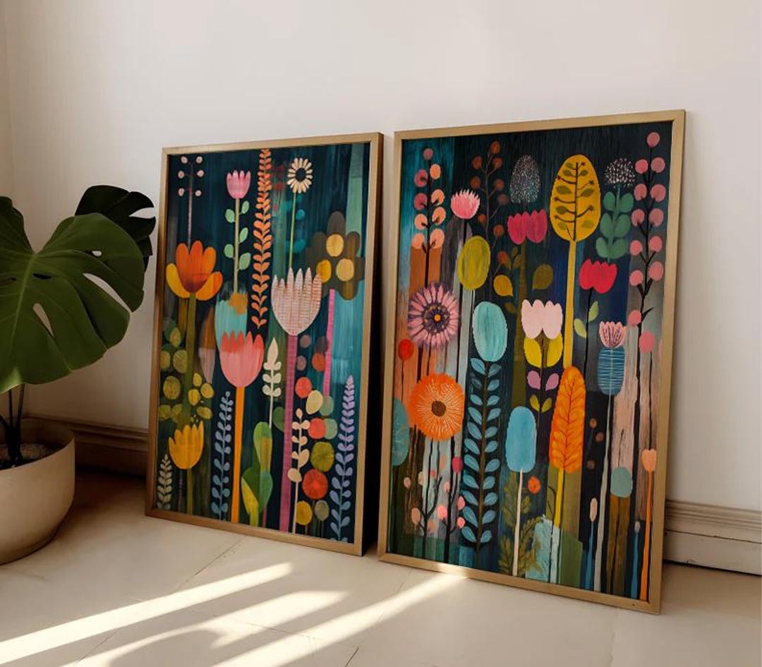 Scandinavian Prints Maximalist Wall Art Scandi Prints Botanical Art ...