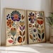 Scandinavian Wall Art Norwegian Folk Decor Floral Print Set of 2 Nordic ...