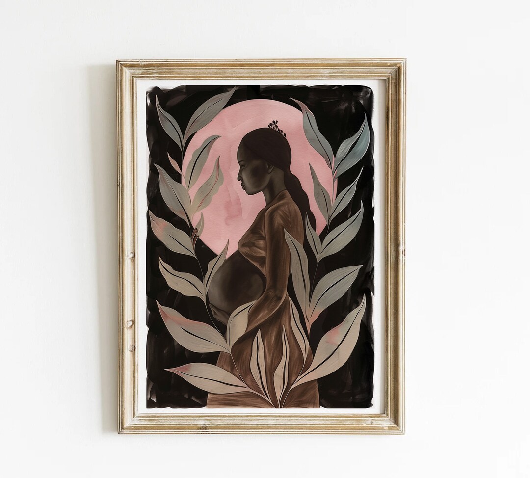 Pregnancy Wall Art Pregnant Woman Print Midwife Office Art Gift for ...