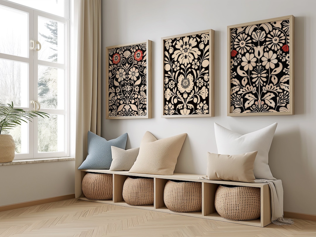 Scandinavian Art Norwegian Folk Art Flora Nordic Art Gallery Living ...