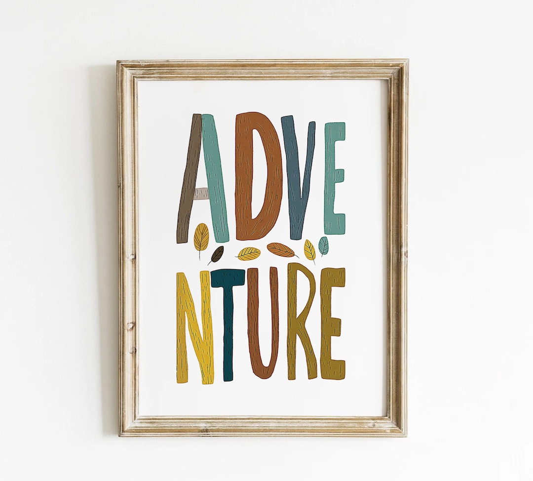 Boys Room Adventure Print Nature Nursery Decor Kids Bedroom Wall Art ...