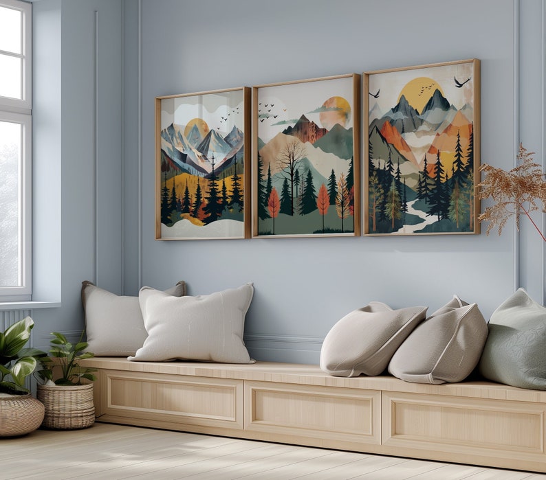 Boys Room Art Nordic Mountain Print Nursery Decor Nursery Wall Art ...