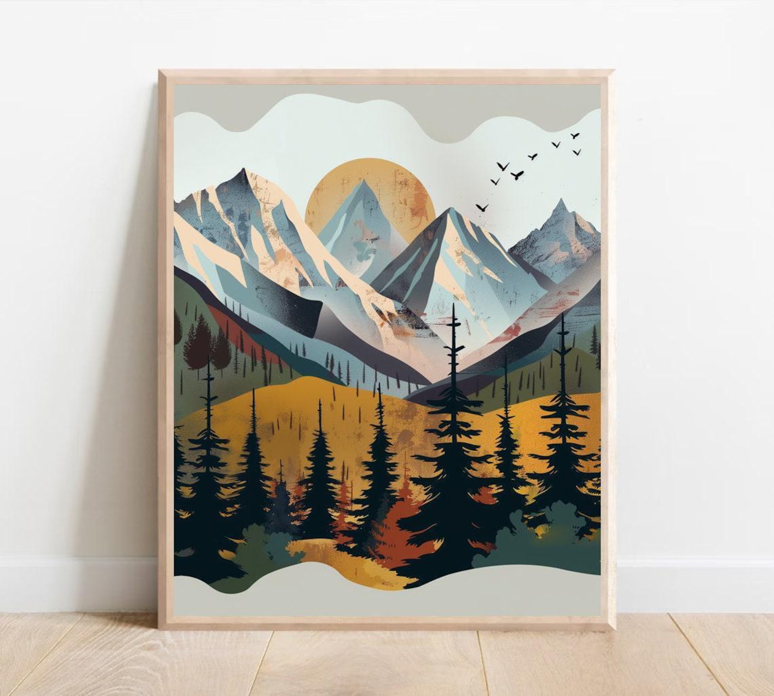 Boys Room Art Nordic Mountain Print Nursery Decor Nursery Wall Art ...
