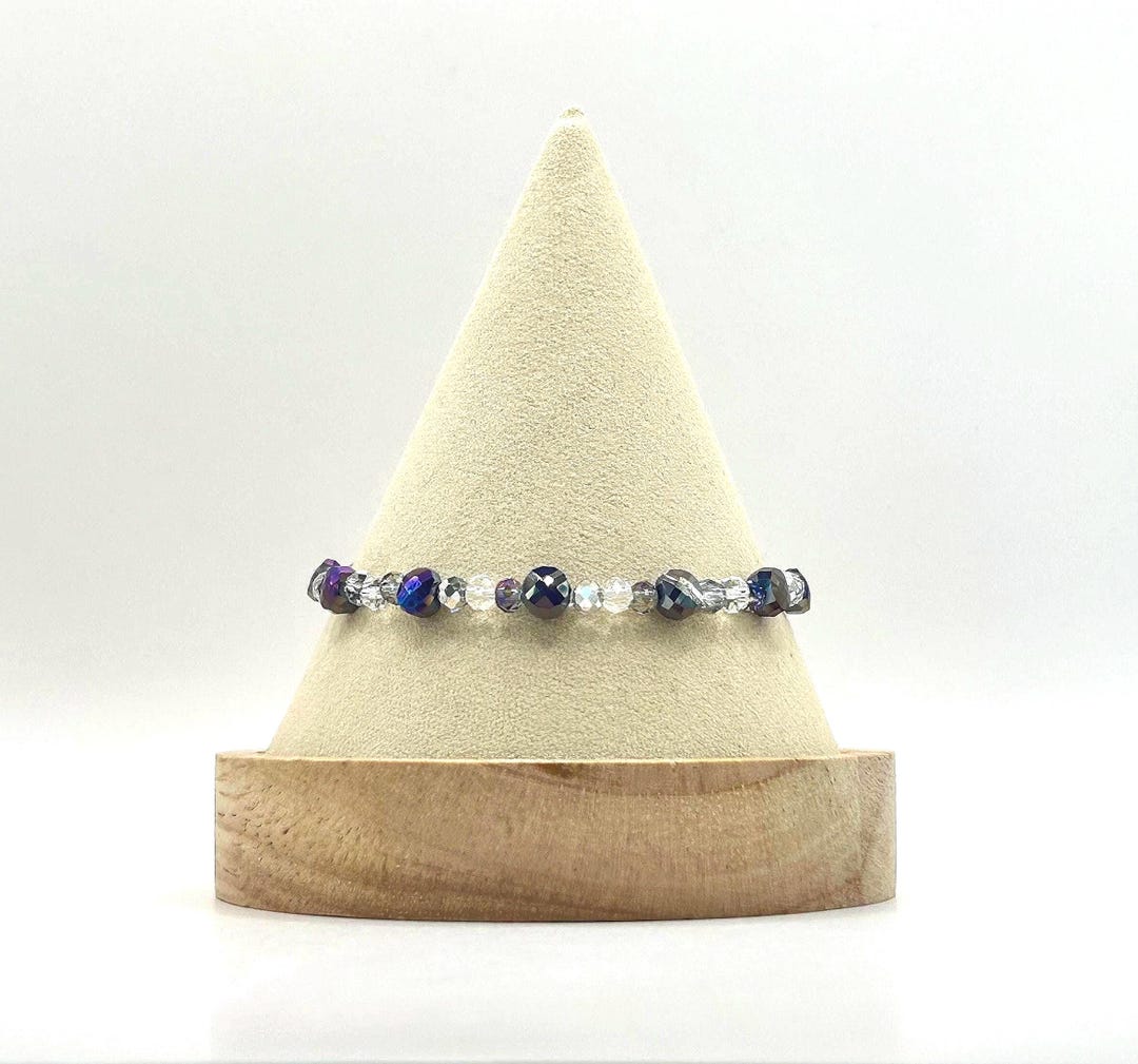 Iridescent Color Changing Blue, Purple & Green Faceted Glass Coin ...