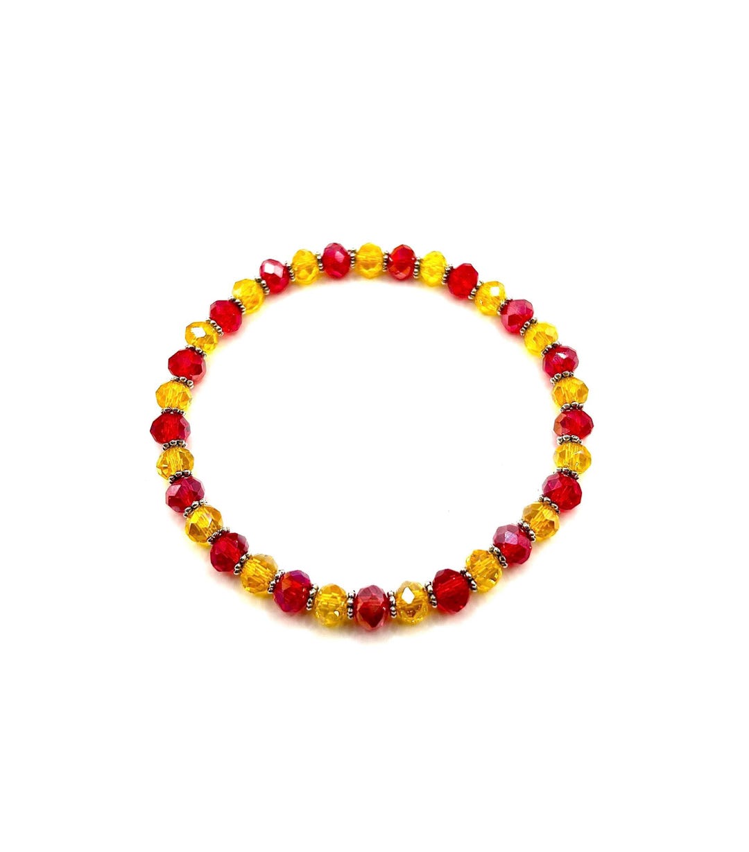 Kansas City Chiefs NFL Football Inspired Beaded Bracelet With Red ...
